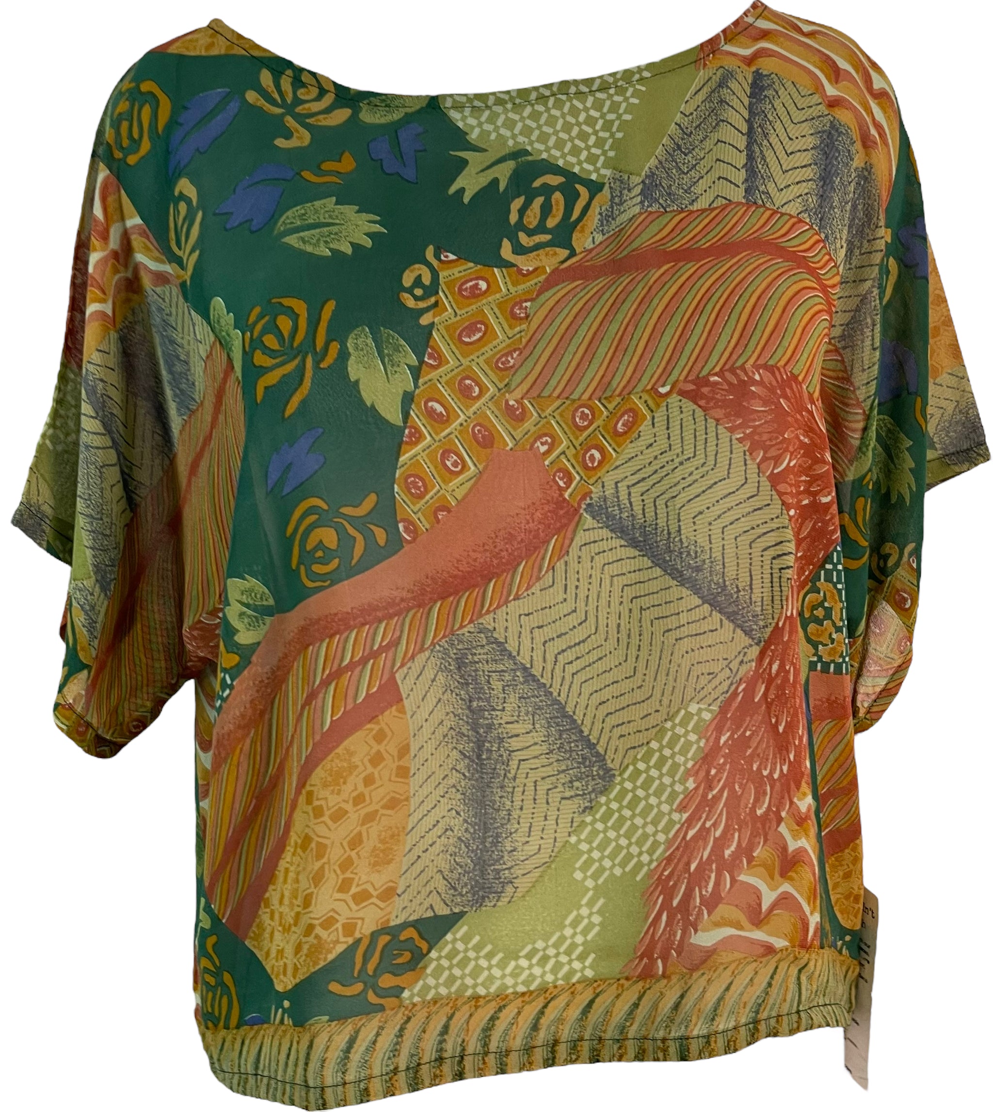 FINAL SALE PRG6135 Sheer Avatar Pure Silk Boxy Top – sariKNOTsari
