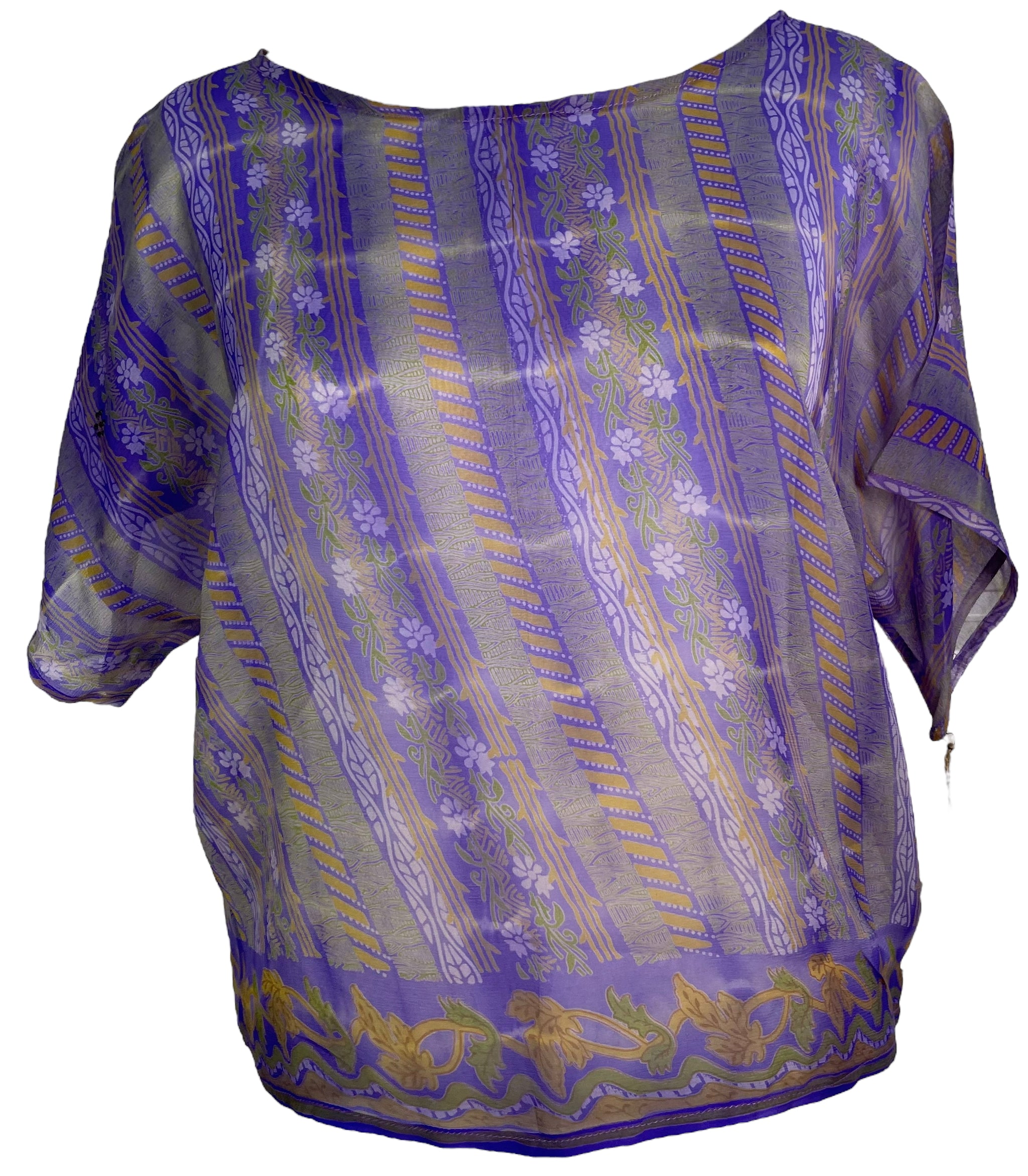 PCH6406 Very Sheer Chiffon Avatar Pure Silk Boxy Top – sariKNOTsari