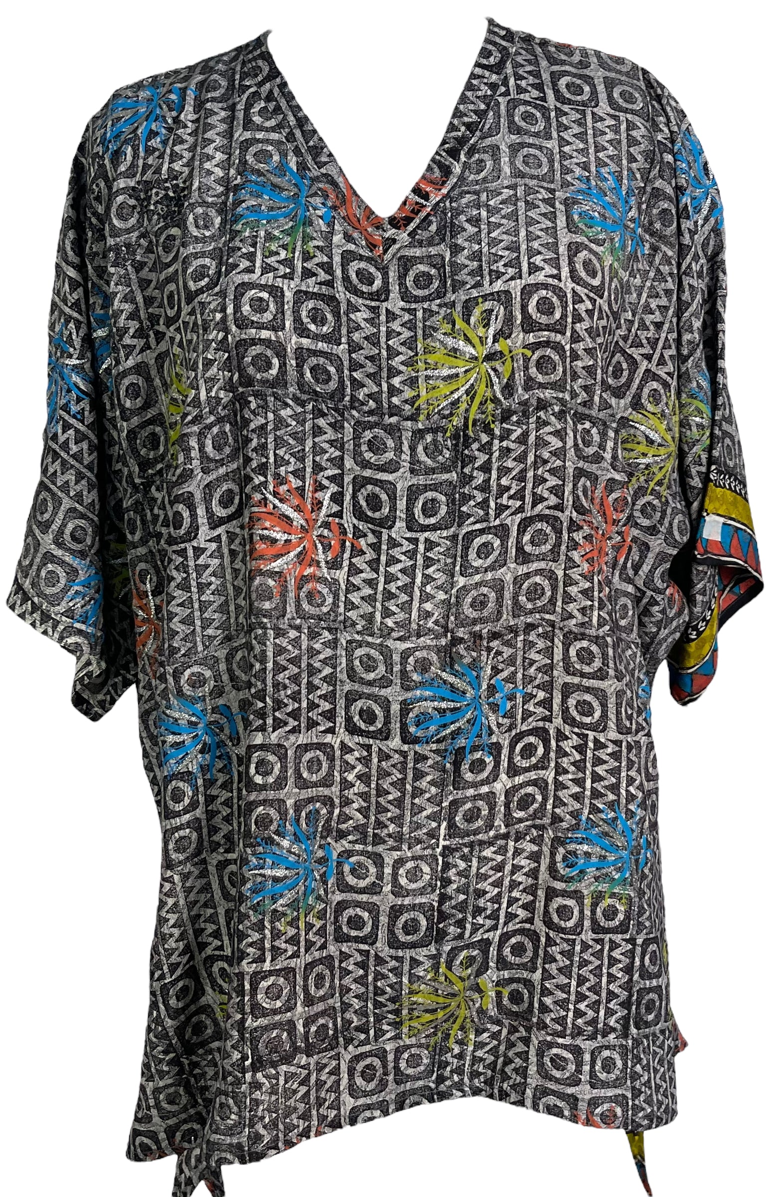 PRC6469 Avatar Pure Silk Long Tunic with Side Ties – sariKNOTsari