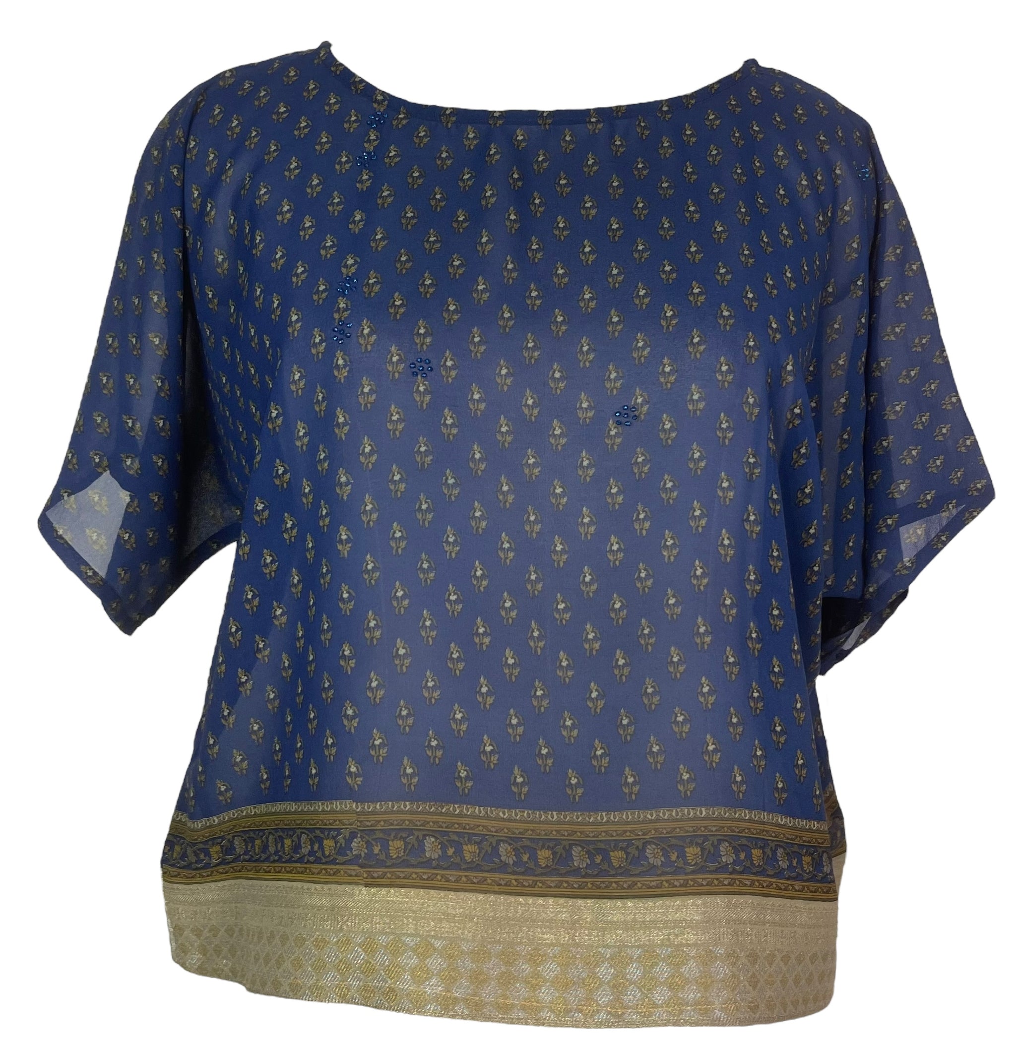 PRG7961 Sheer Avatar Pure Silk Boxy Top – sariKNOTsari