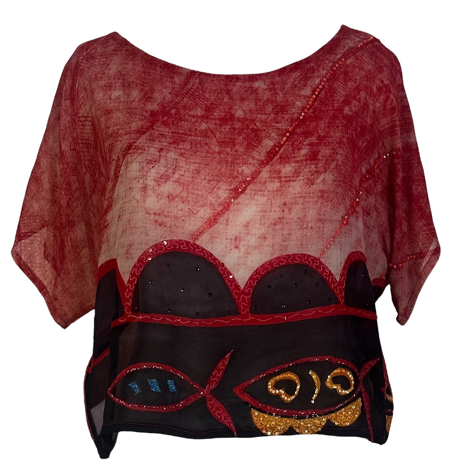 PRG6788 Sheer Avatar Pure Silk Boxy Top – sariKNOTsari