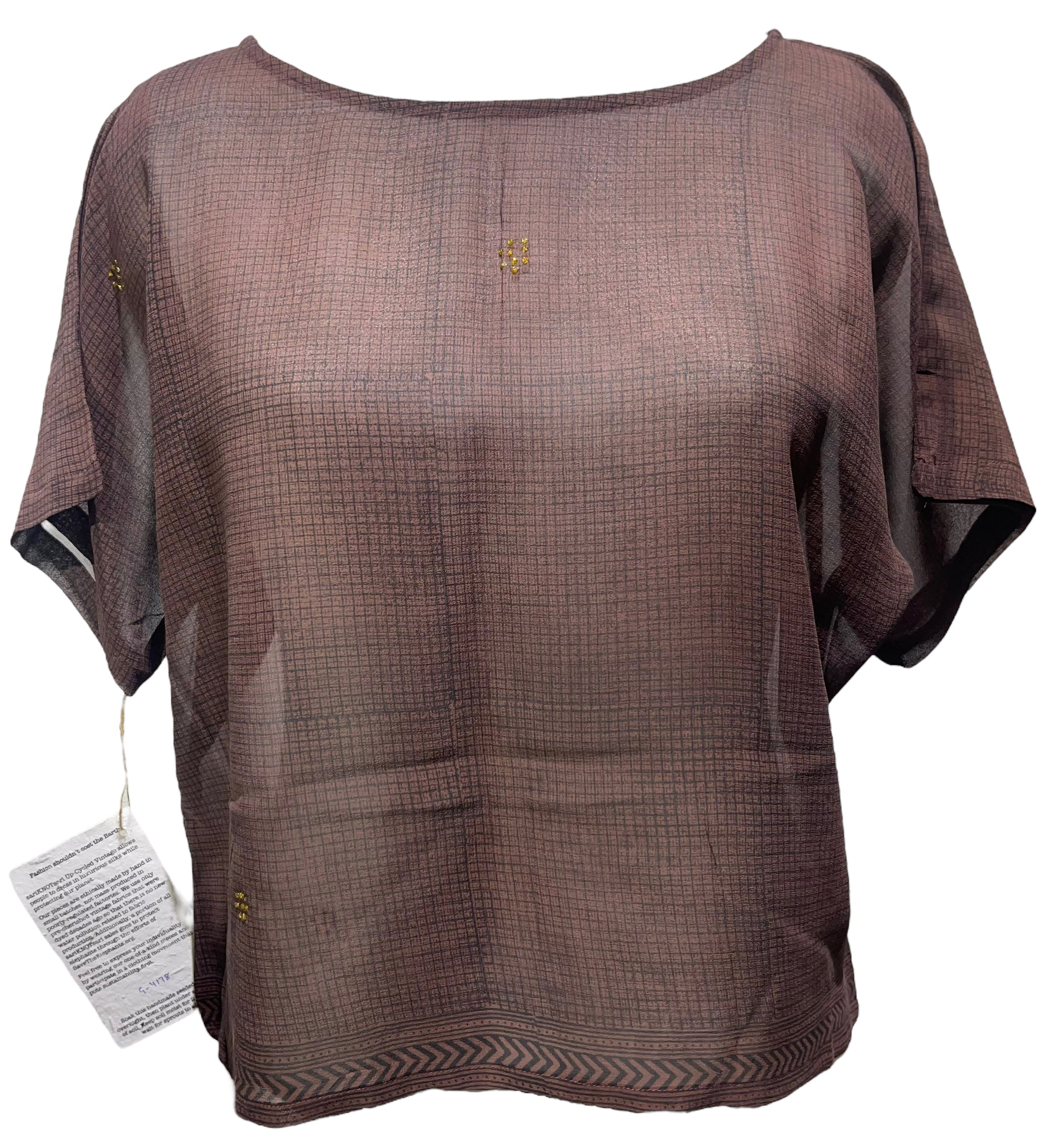 NOVA SCOTIA PRG4178 Sheer Avatar Pure Silk Boxy Top – sariKNOTsari